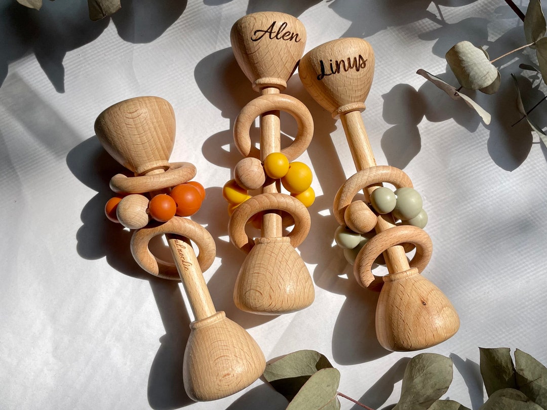 Personalized Wooden Rattle for Newborns and Babies With Engraving - Etsy