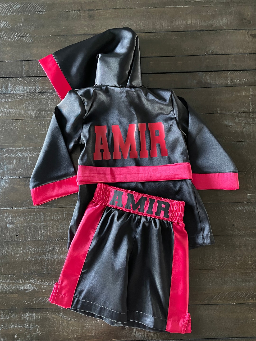 Personalized Kids Boxing Set Robe Shorts mini Gloves for Size 0 to 24mo ...