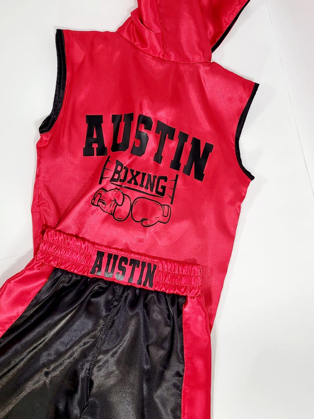 Personalized Boxing Set Vest + Shorts, Trunks, Kids, Youth, Adult ...