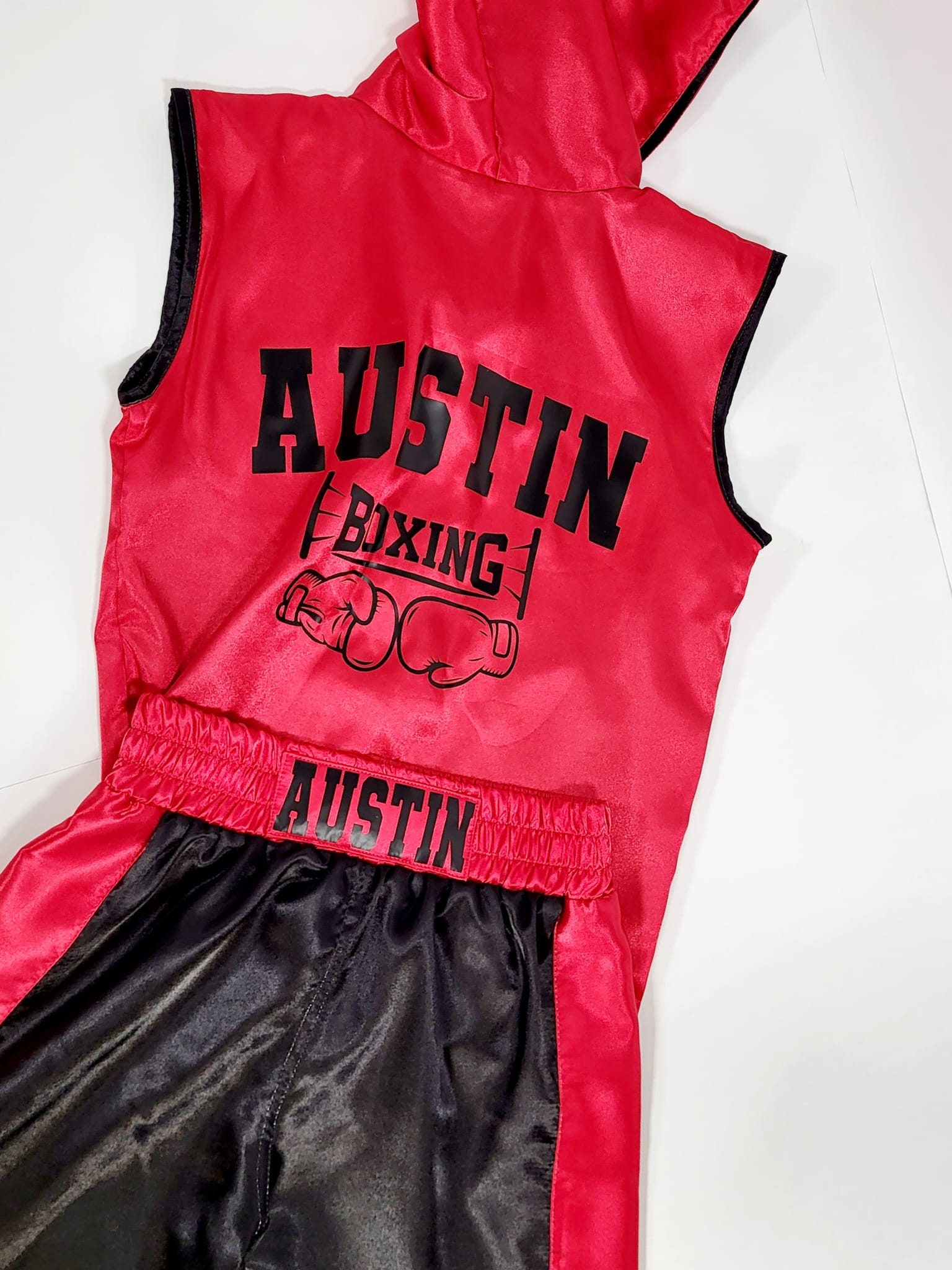 Personalized Boxing Set Vest Shorts, Trunks, Kids, Youth, Adult ...