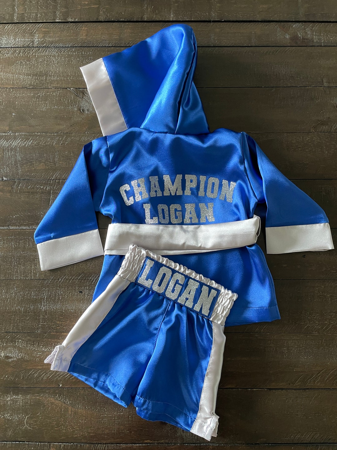 Glitter Personalized CHAMPION Baby Boxing Set Robe + Shorts + Mini ...