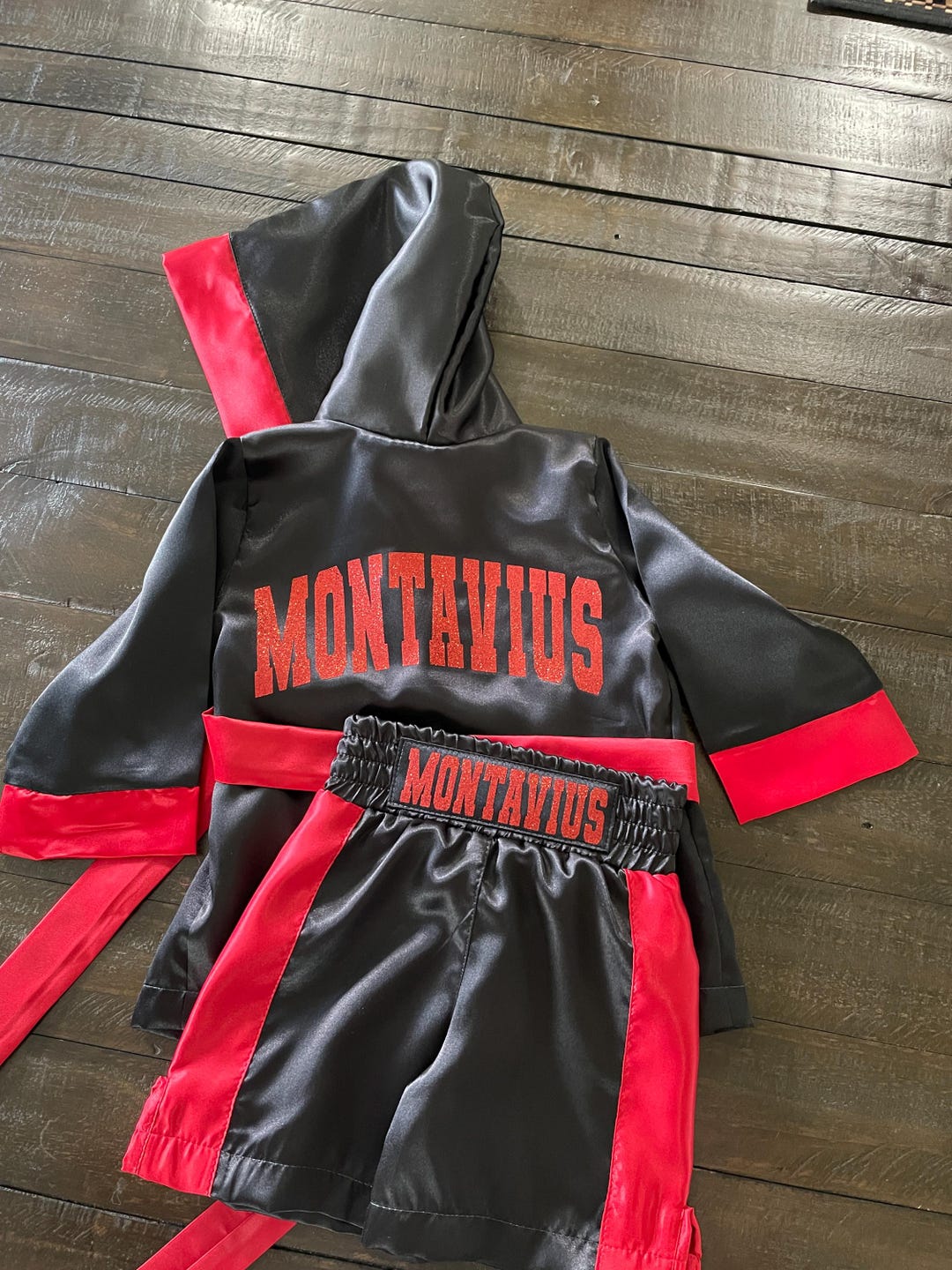 Glitter Personalized Baby Boxing Set Robe + Shorts + Mini Gloves for ...