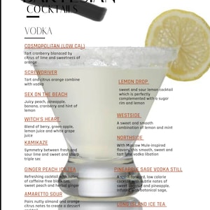 Bartesian Menu - Etsy