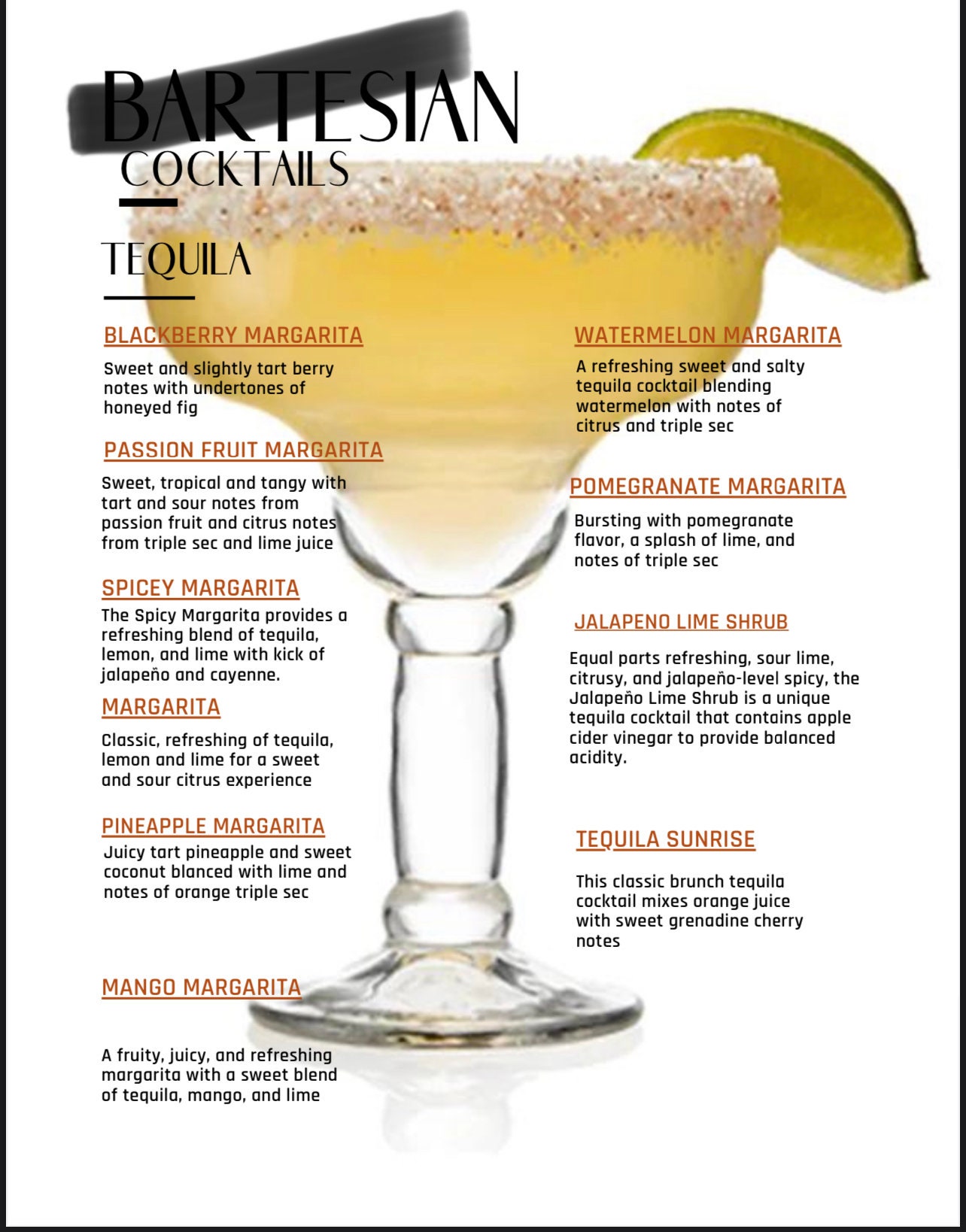 Bartesian Menu - Etsy