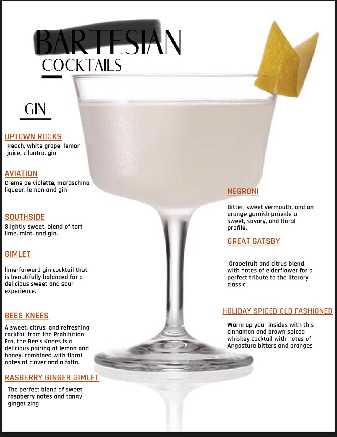 Bartesian Menu - Etsy