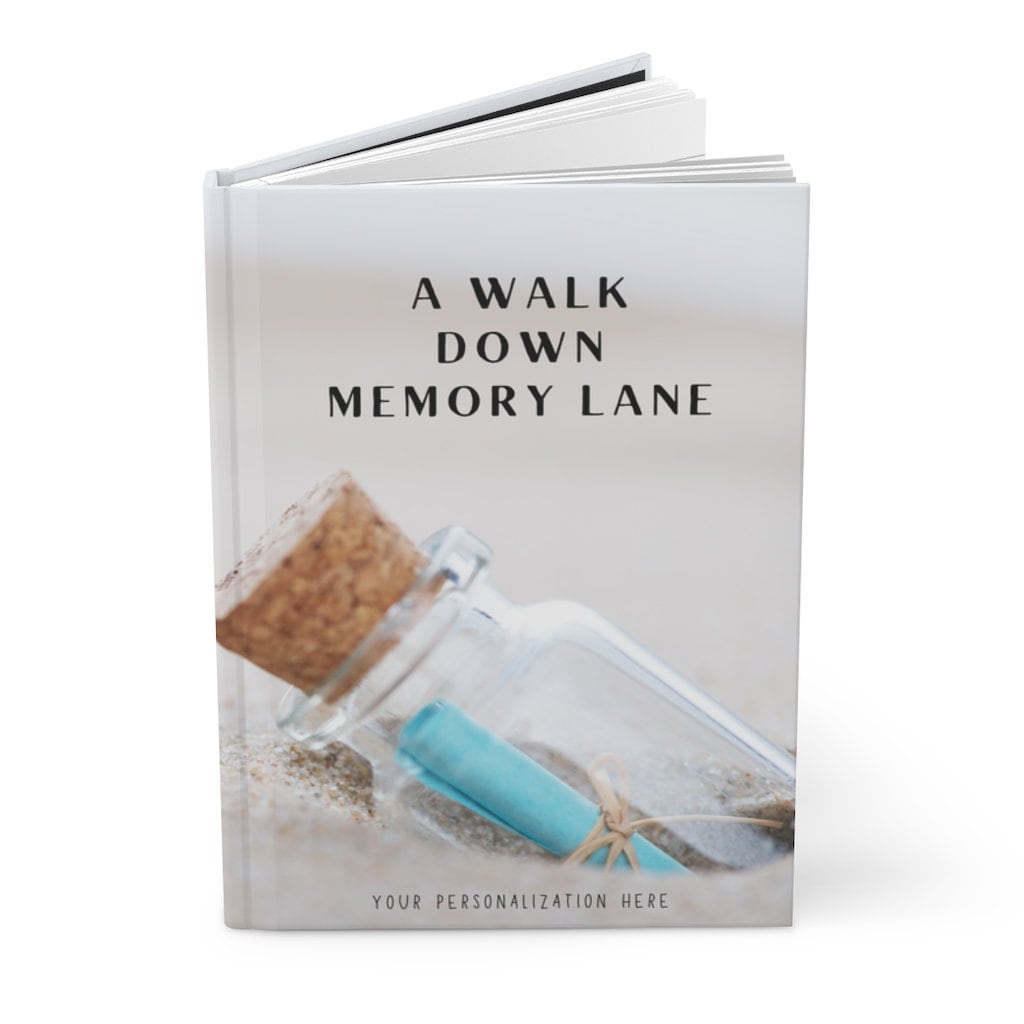 Personalized Memory Journal, A Walk Down Memory Lane Hardcover Notebook ...