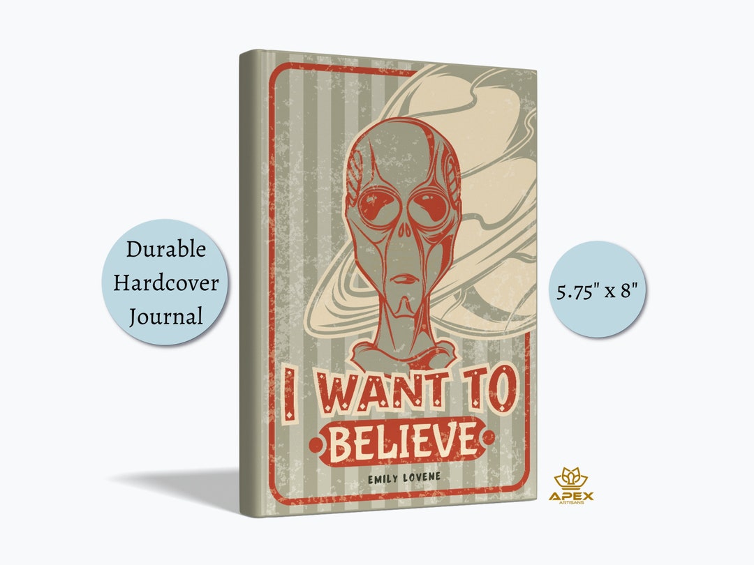 Retro Alien Journal, Custom Alien Gifts, Retro Alien Notebook, Extra ...