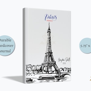 Hand Drawing Eiffel Tower Journal, Tour Eiffel Notebook, Paris Wedding ...