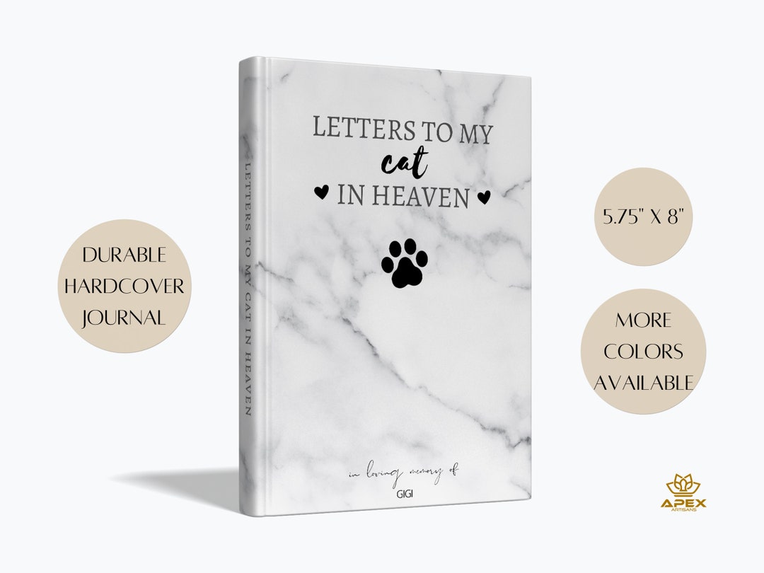 Cat Memorial Journal, Custom Cat Sympathy Gift, Letters to My Cat in ...