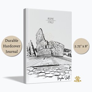 Hand Drawing Colosseum Journal, Ancient Rome Travel Gift, Flavian ...