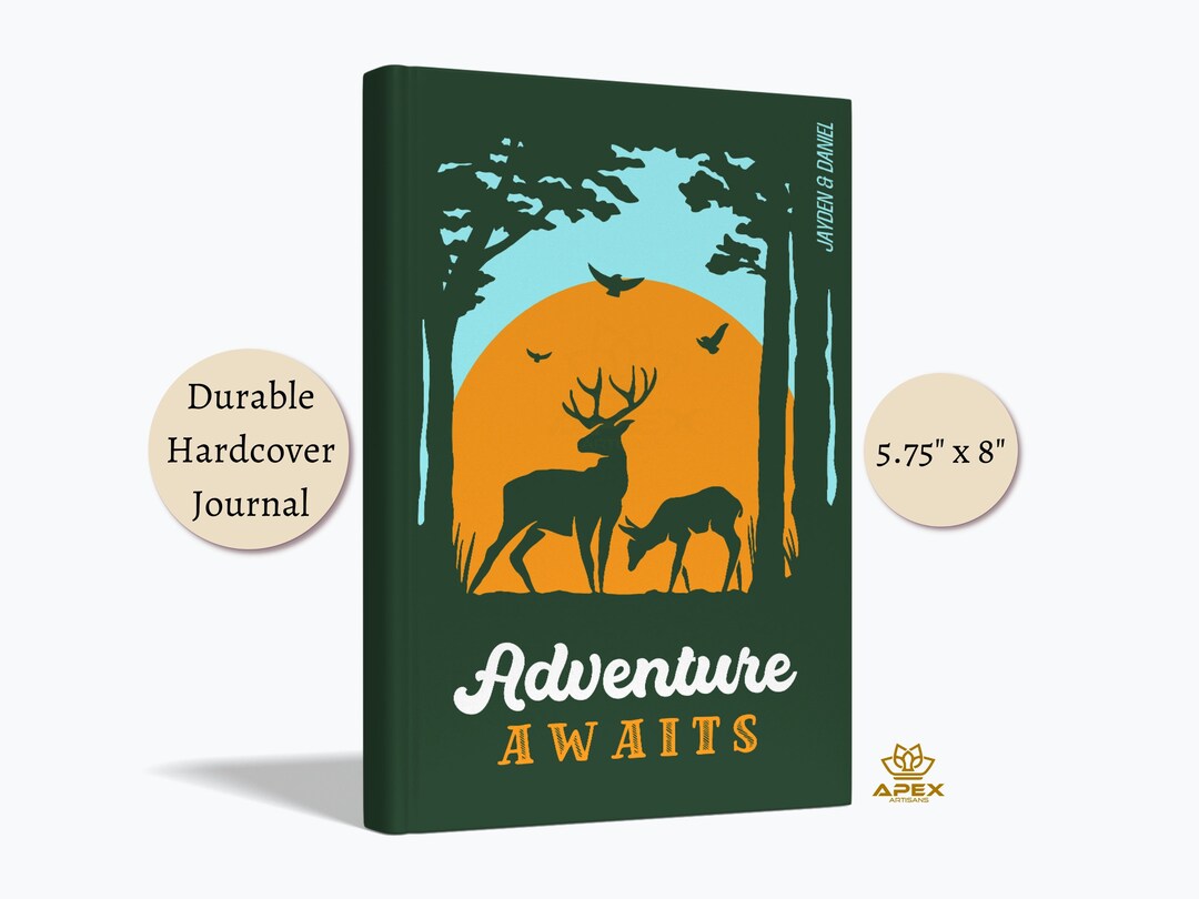 Personalized Adventure Book Gift, Green Nature Notebook, Custom ...