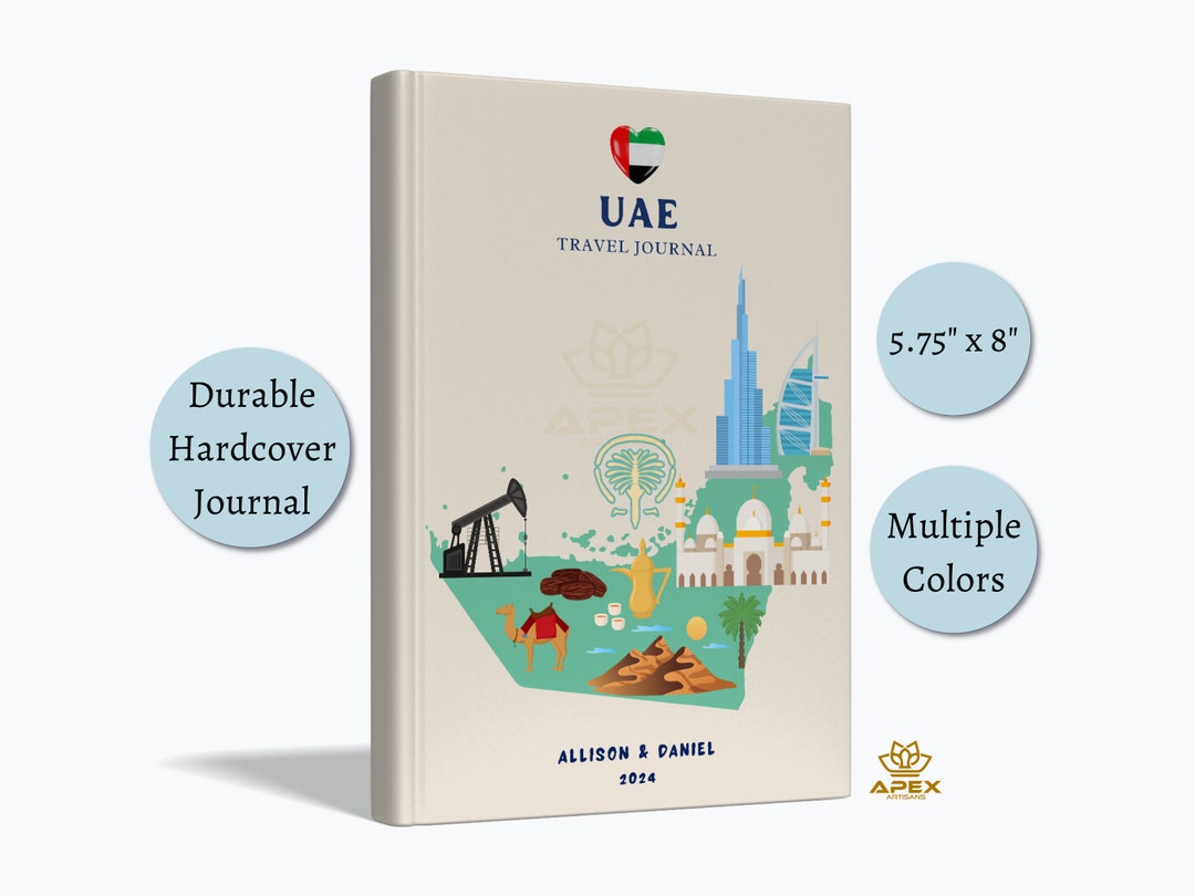 UAE Travel Journal, United Arab Emirates Travel Gift, Custom UAE ...