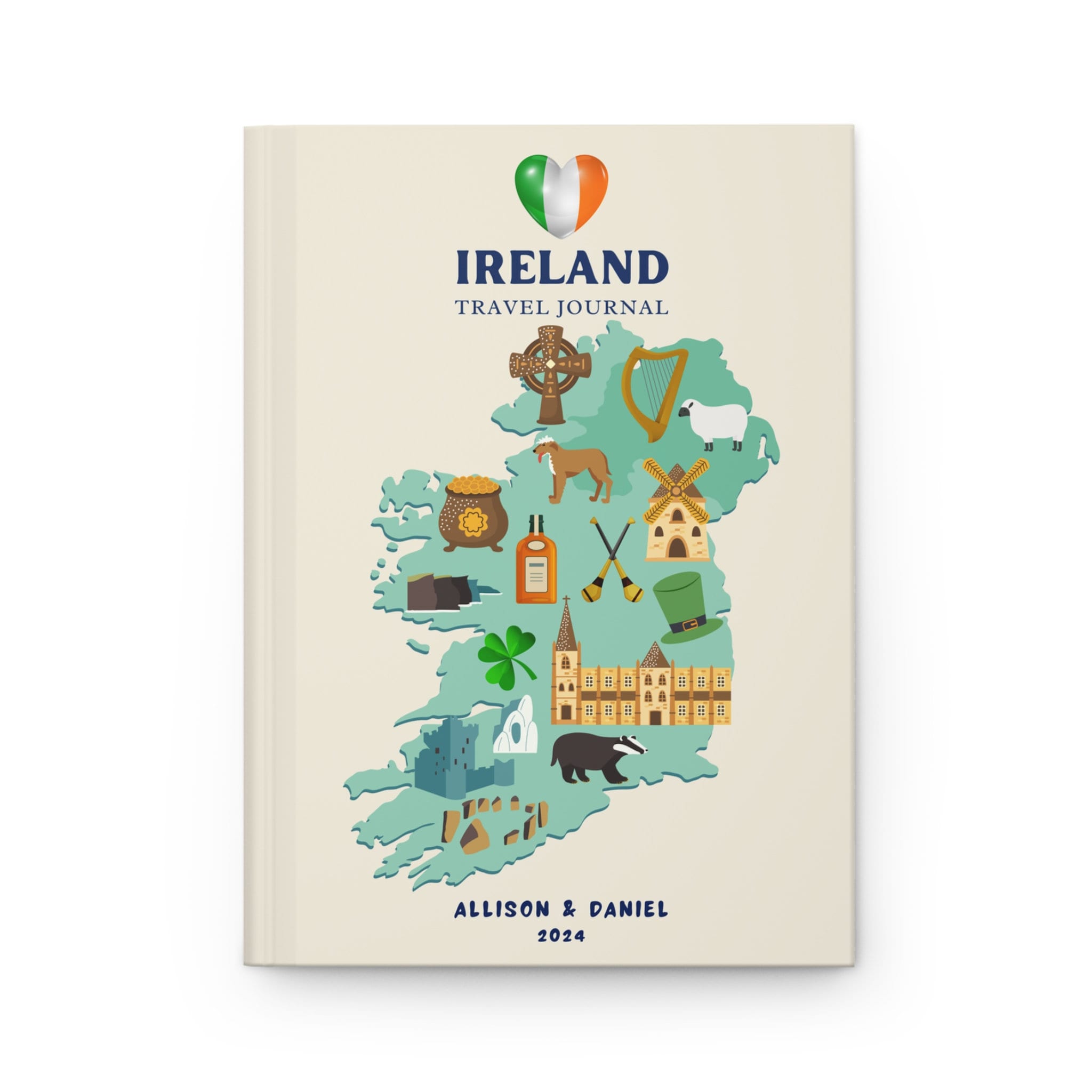Ireland Travel Journal - Personalized Irish Map Vacation Notebook ...