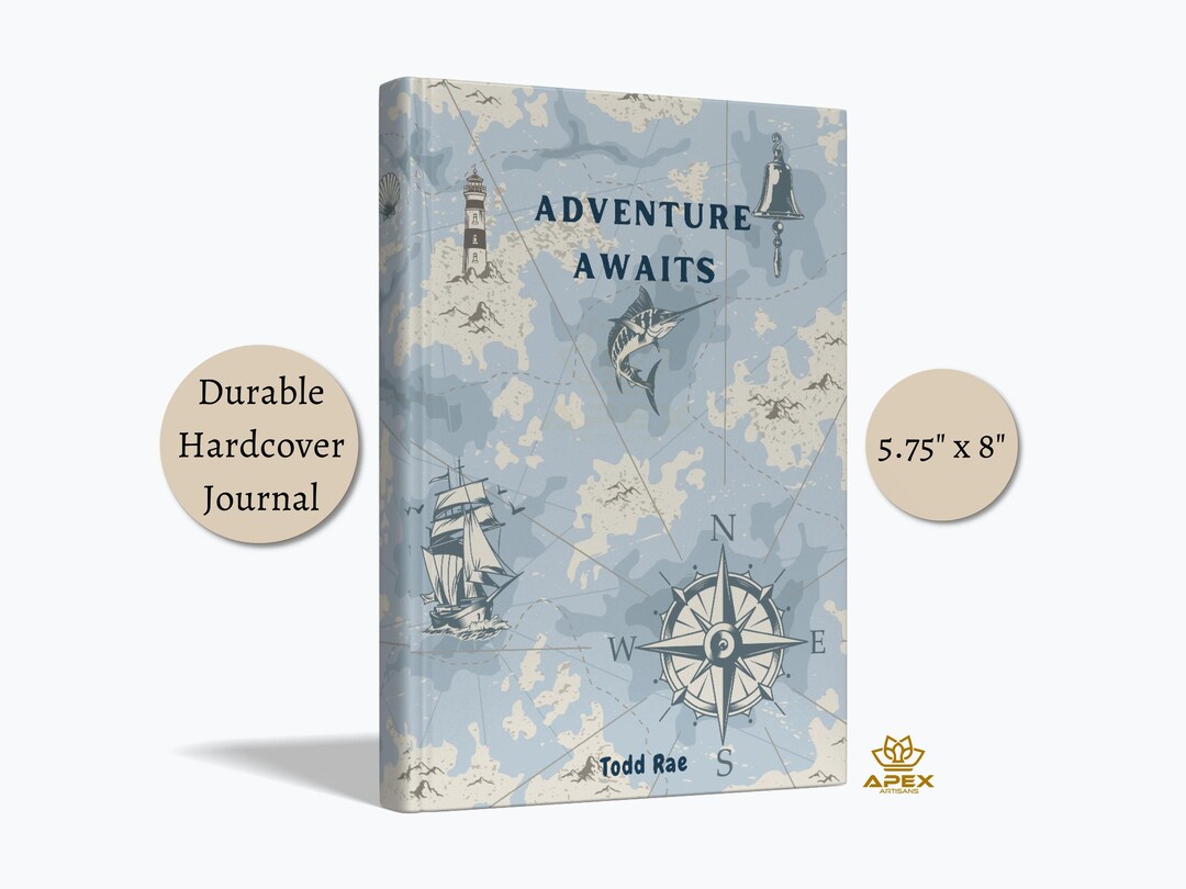 Personalized Nautical Journal, Custom Sailing Notebook, Ocean Lover ...