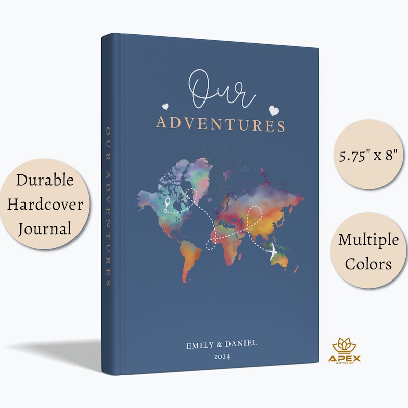 World Map Journal - Etsy