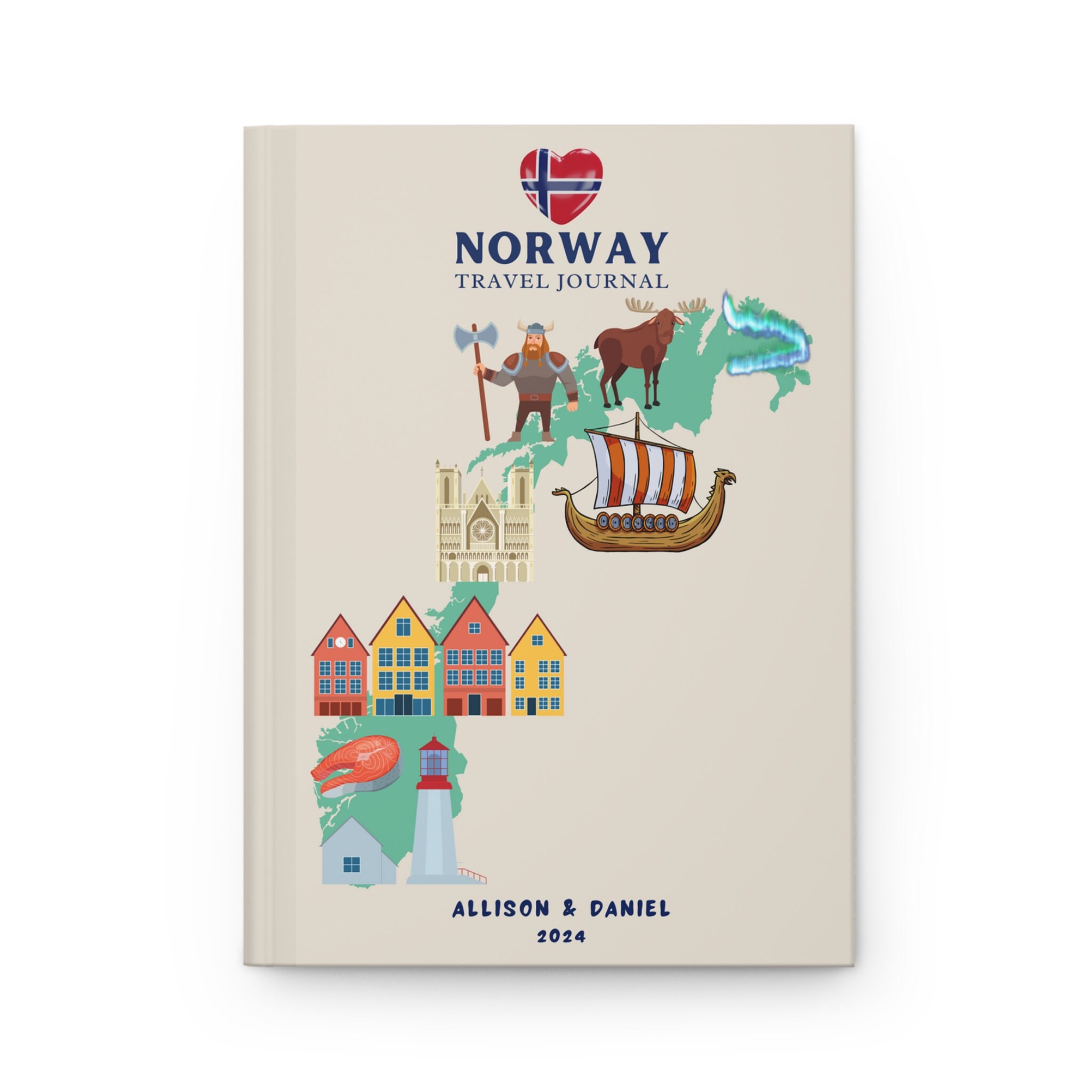 Norway Travel Journal, Norwegian Gift, Custom Norge Vacation Notebook ...