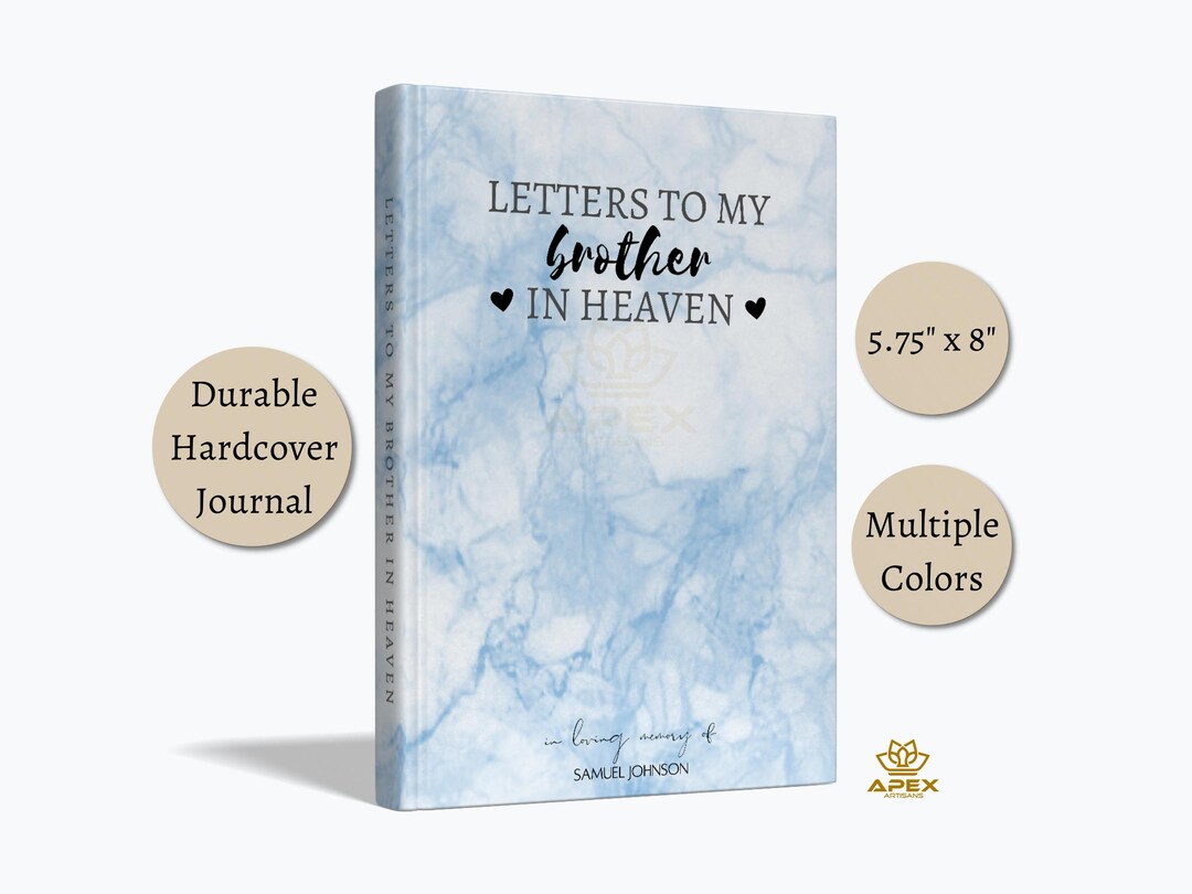 Brother Memorial Journal, Sympathy Gift for Loss of Brother, Letters to ...