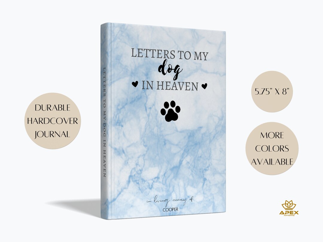 Dog Memorial Journal, Custom Dog Sympathy Gift, Letters to My Dog in ...