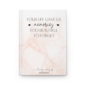 Personalized Memorial Journal, Your Life Gave Us Memories Sympathy ...