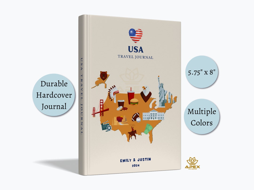 USA Travel Journal, USA Travel Gift, Custom United States Vacation ...