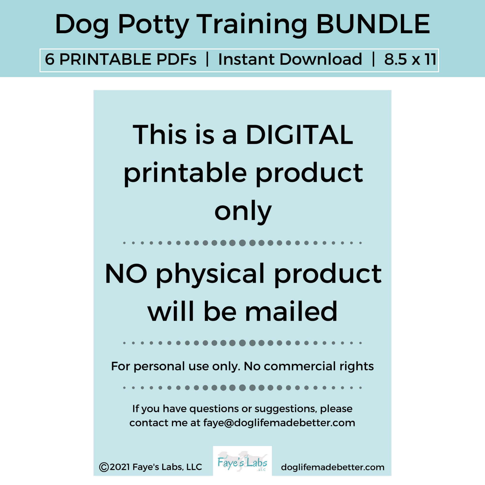 Dog Potty Training BUNDLE Puppy Potty Training Printable 6 - Etsy
