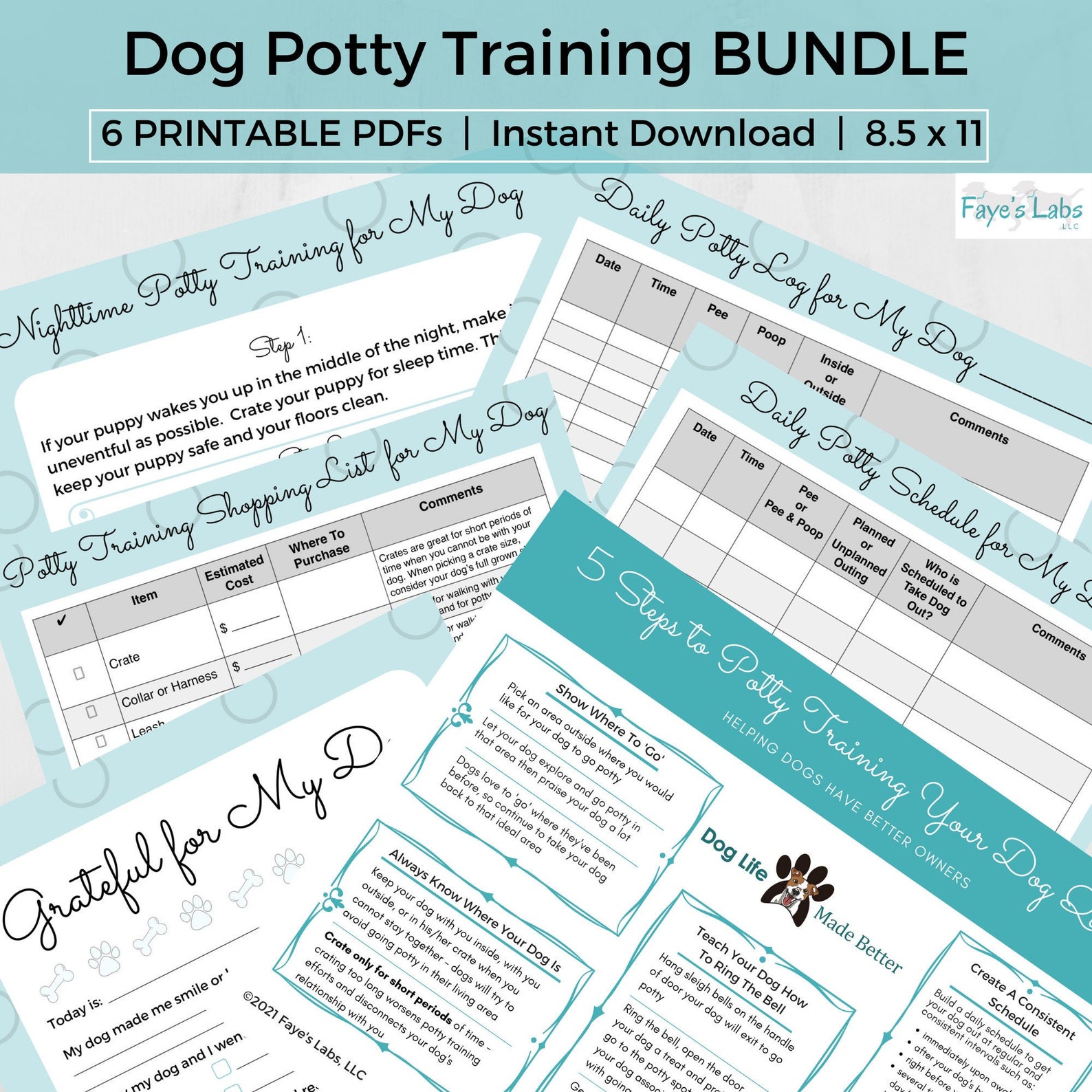 Dog Potty Training BUNDLE Puppy Potty Training Printable 6 Guides on ...