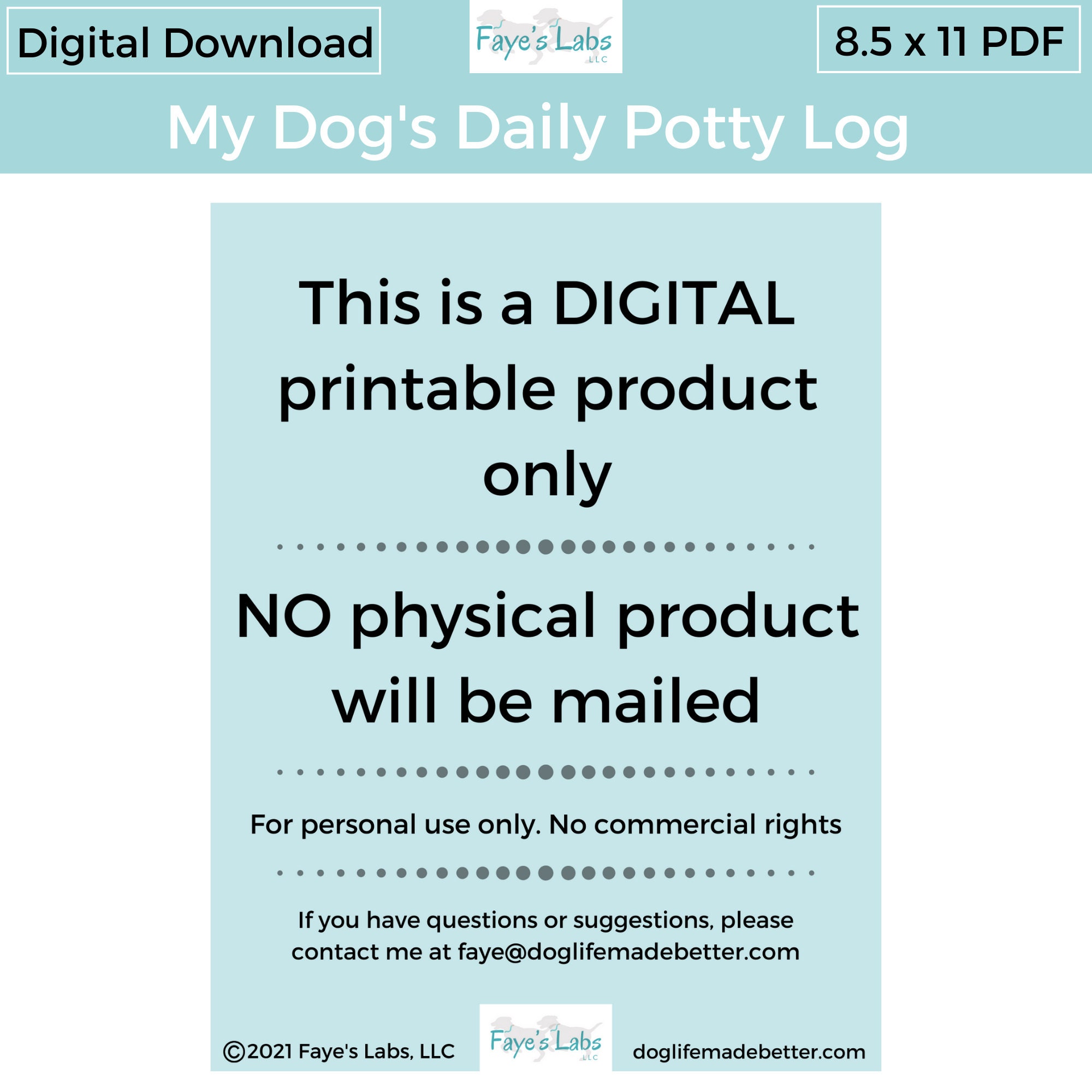 Puppy Potty Log PRINTABLE | Puppy Potty Training | Puppy Potty Tracker ...