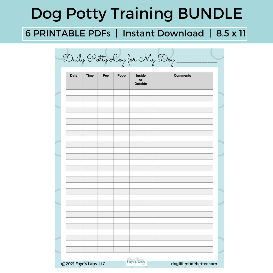 Dog Potty Training BUNDLE | Puppy Potty Training Printable | 6 Guides ...