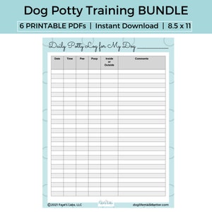 Dog Potty Training BUNDLE | Puppy Potty Training Printable | 6 Guides ...