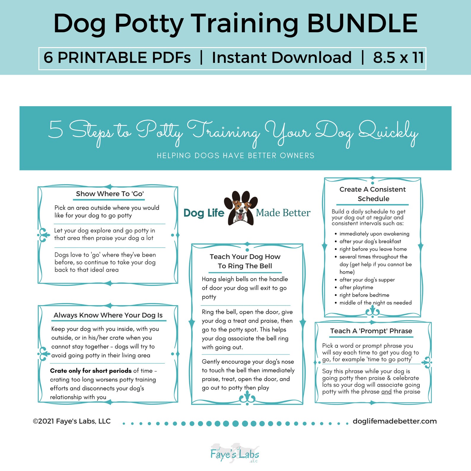 Dog Potty Training BUNDLE Puppy Potty Training Printable 6 Guides on ...