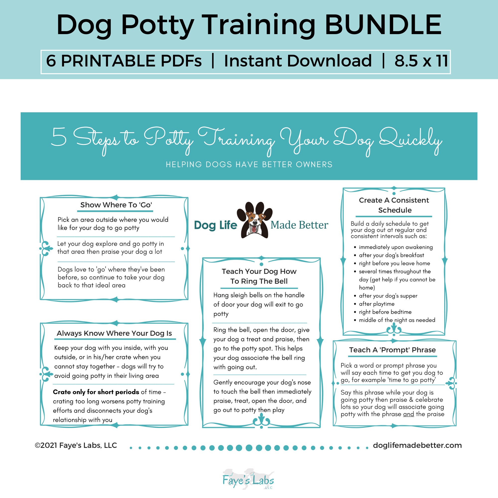 Dog Potty Training BUNDLE | Puppy Potty Training Printable | 6 Guides ...