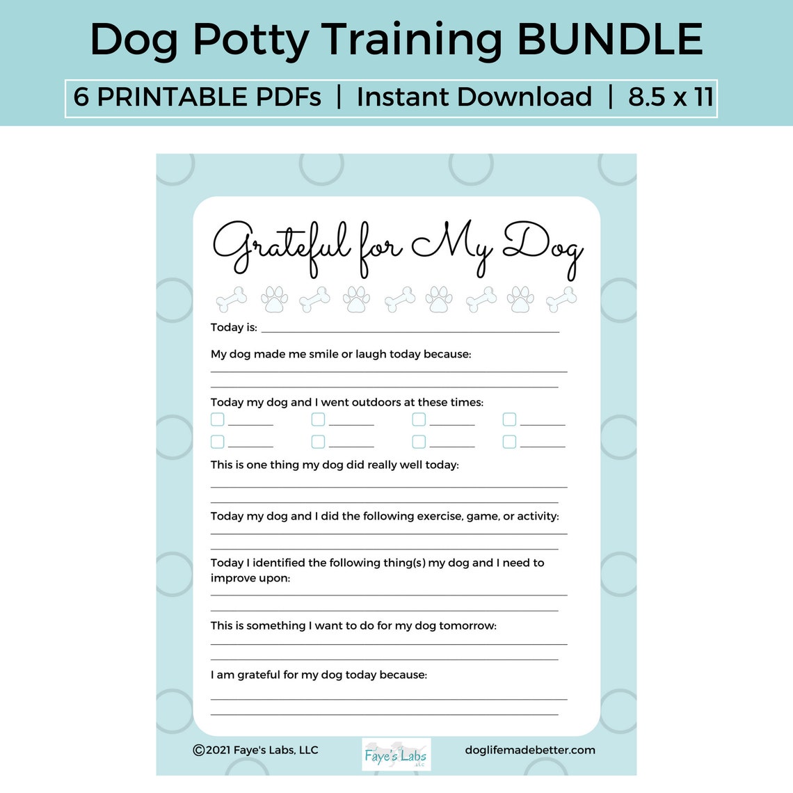Dog Potty Training BUNDLE Puppy Potty Training Printable 6 - Etsy