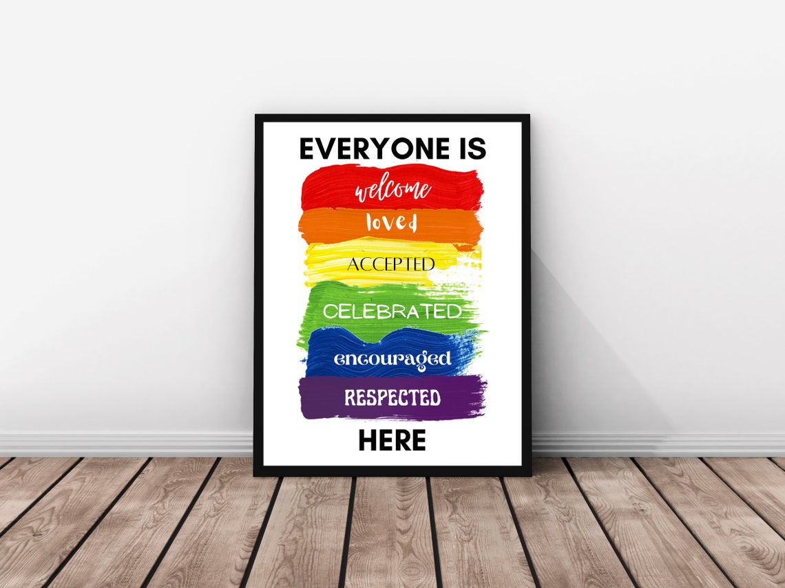 Everyone is Welcome Here Classroom Poster Digital Download | Etsy