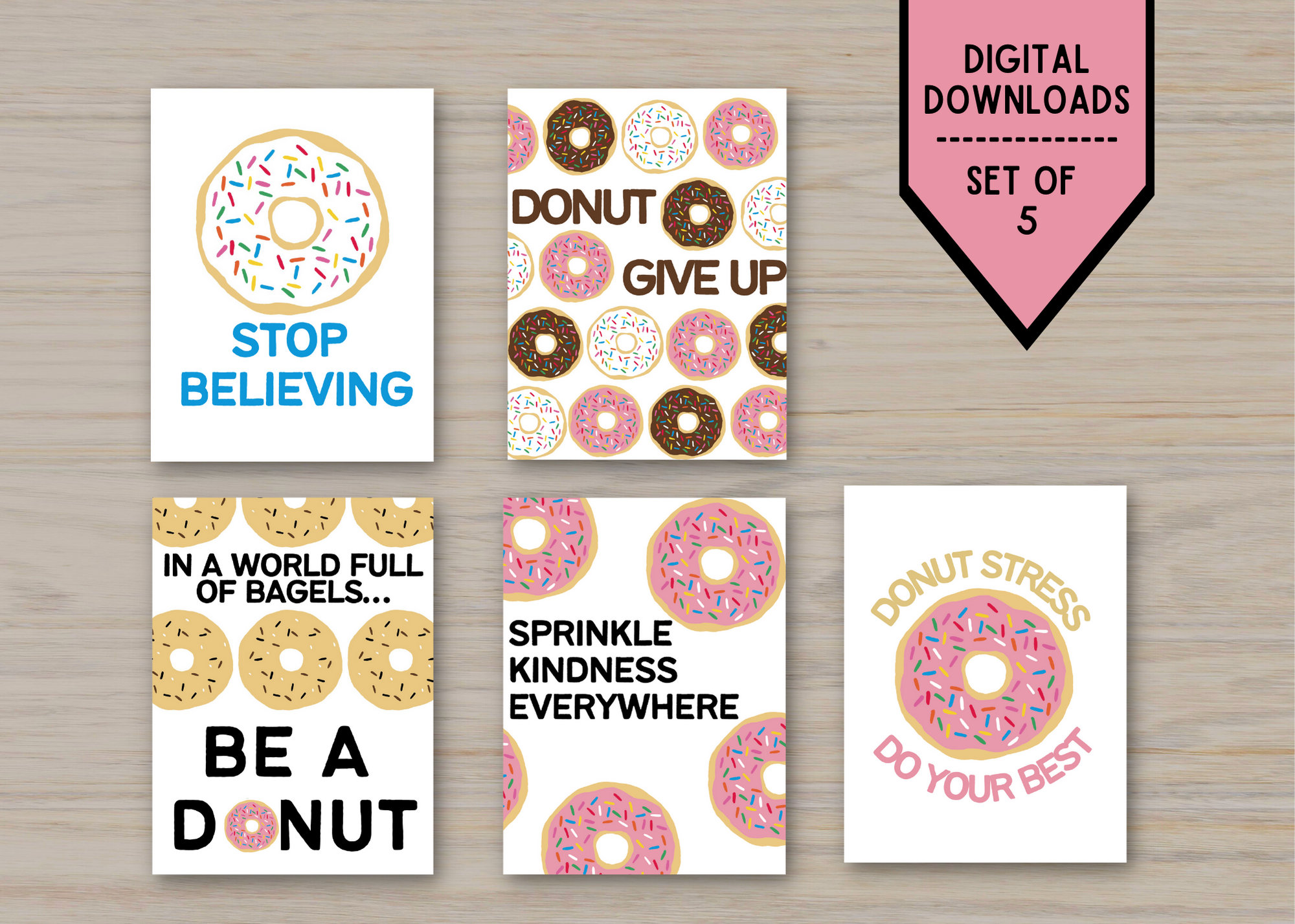 Cute Growth Mindset Donut Poster Bundle (set of 5 Printable Posters) - Etsy