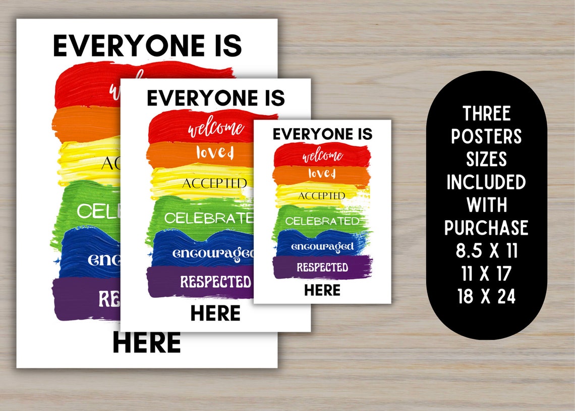 Everyone is Welcome Here -- Classroom Poster Digital Download - Etsy