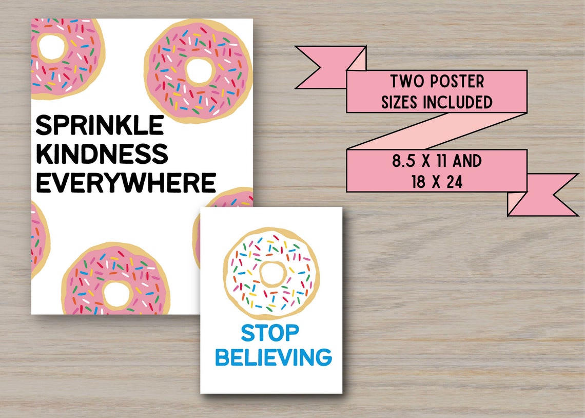 Cute Growth Mindset Donut Poster Bundle (set of 5 Printable Posters) - Etsy