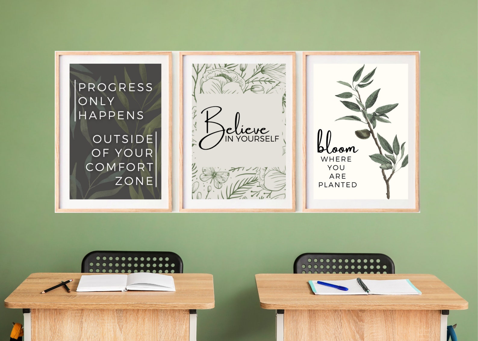 Growth Mindset, Inspirational Poster Bundle -- Plant Theme (set of 8 ...