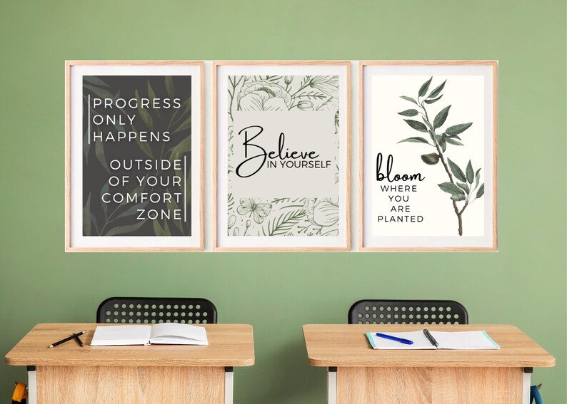 Growth Mindset, Inspirational Poster Bundle -- Plant Theme (set of 8 ...