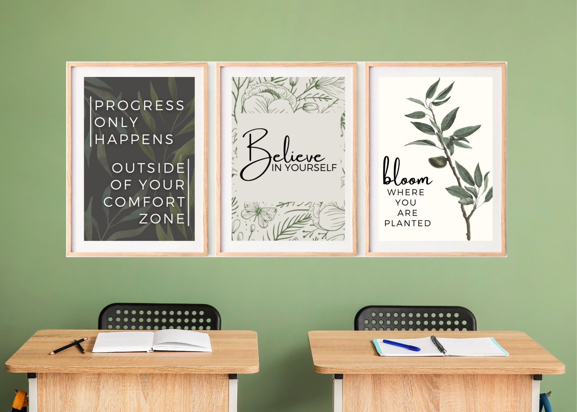 Growth Mindset, Inspirational Poster Bundle -- Plant Theme (set of 8 ...