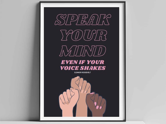 Speak Your Mind Classroom Poster Digital Download | Etsy