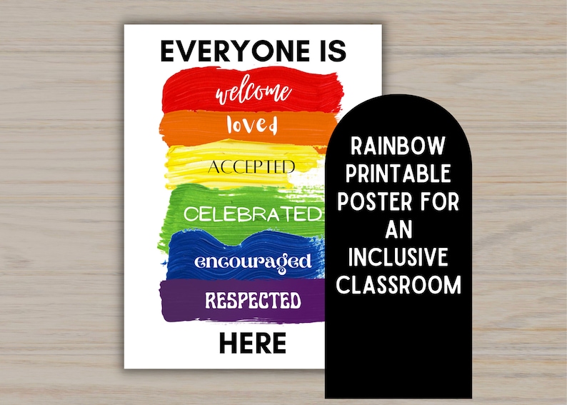 Everyone is Welcome Here -- Classroom Poster Digital Download - Etsy