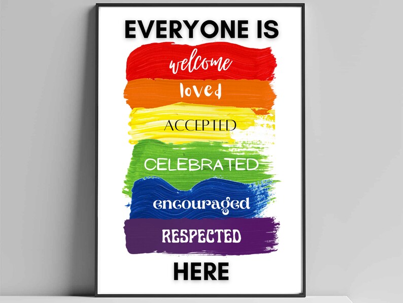 Everyone is Welcome Here Classroom Poster Digital Download | Etsy