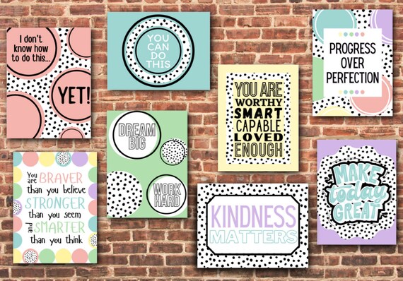 Growth Mindset Inspirational Kindness Poster Bundle | Etsy
