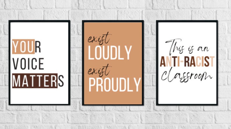 Social Justice, Inclusive, Diversity, Equity Poster Bundle -- Skin Tone ...