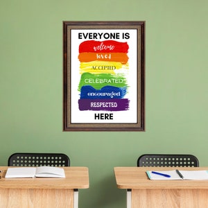 Everyone is Welcome Here -- Classroom Poster Digital Download - Etsy