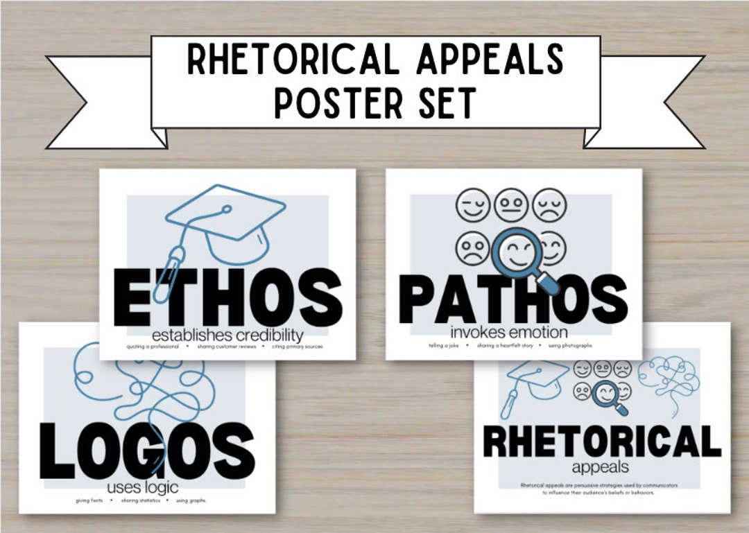 Ethos, Logos, Pathos -- Rhetorical Appeals Classroom Poster Set (set of 4 Printable Posters) - Etsy