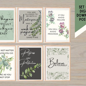 Growth Mindset, Inspirational Poster Bundle -- Plant Theme (set of 8 ...