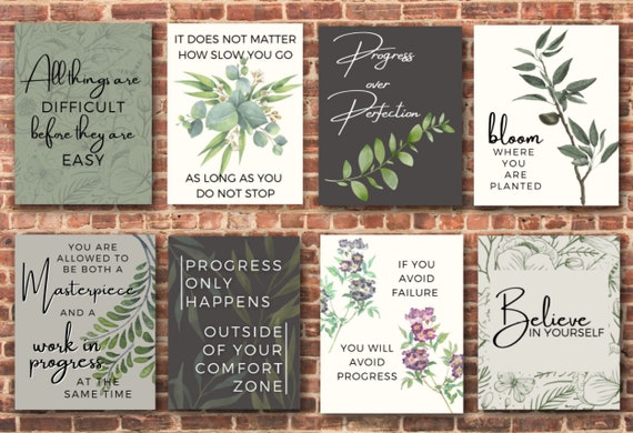 Growth Mindset Inspirational Poster Bundle Plant Theme | Etsy