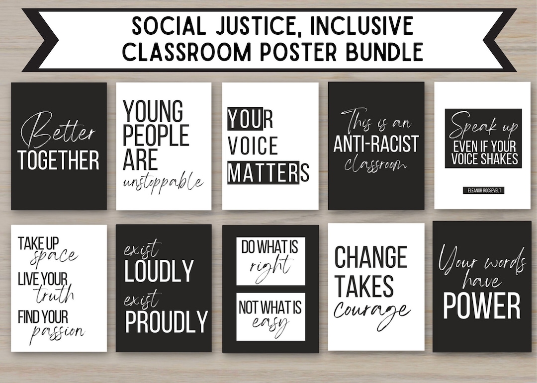 Social Justice, Inclusive, Diversity, Equity Poster Bundle ...