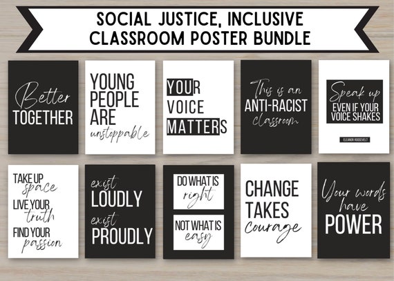 Social Justice Inclusive Diversity Equity Poster Bundle - Etsy